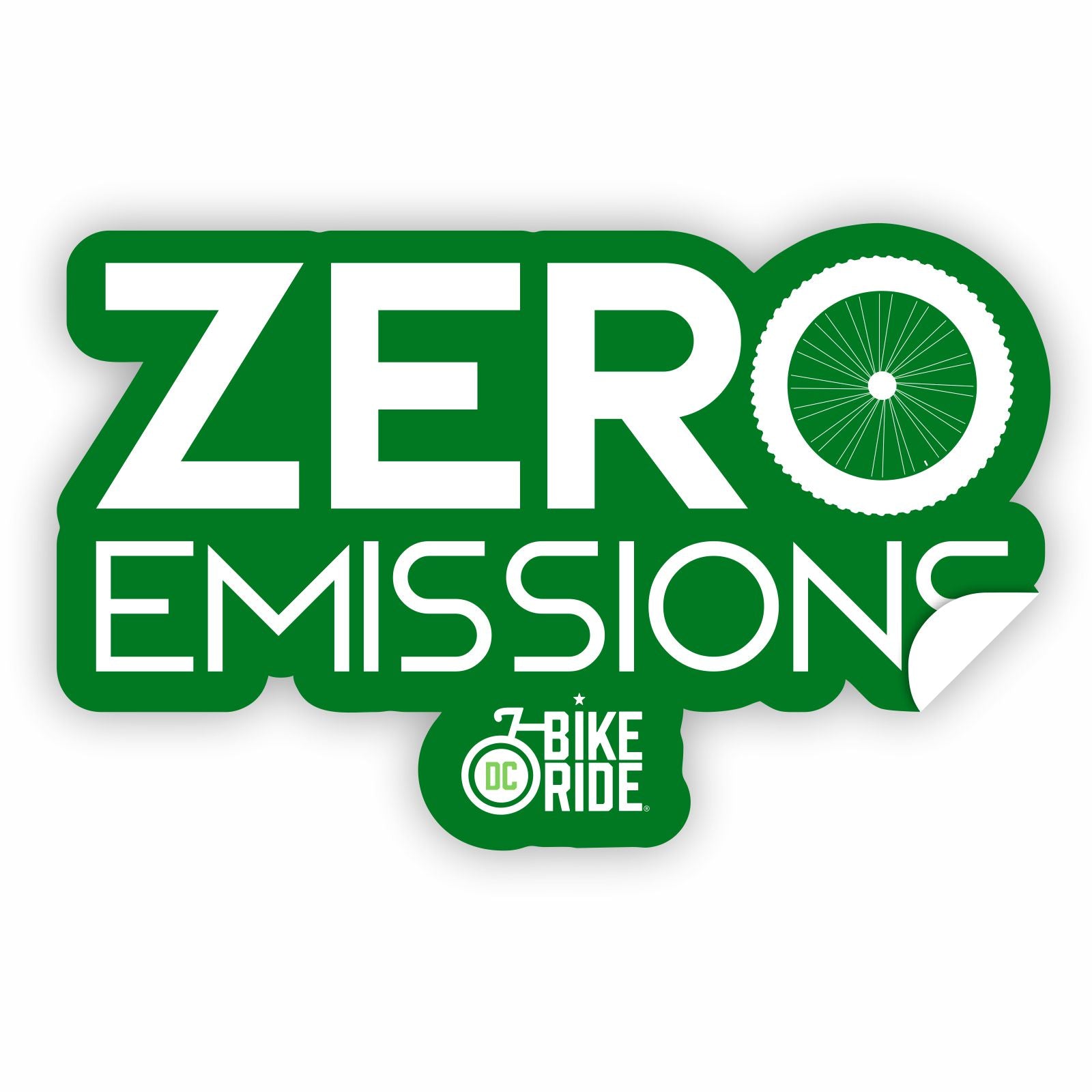 DC Bike Ride Die-Cut Sticker - Green 3"x3" Zero Emissions – DC Bike ...